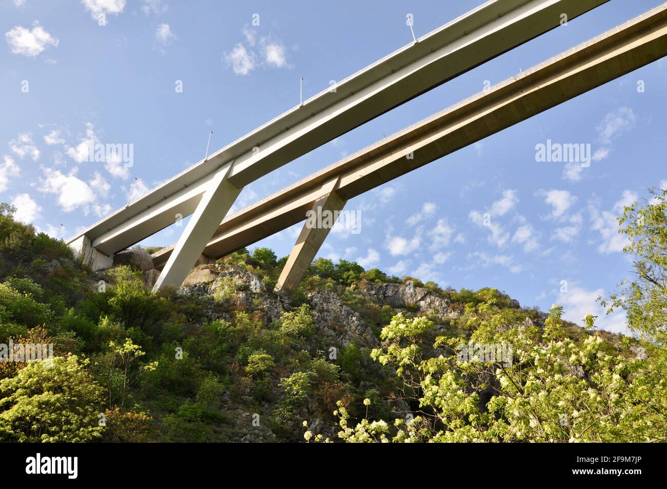Rijeka, Croatia 2020. Panoramic view on bridge “Rjecina“, “Katarina ...
