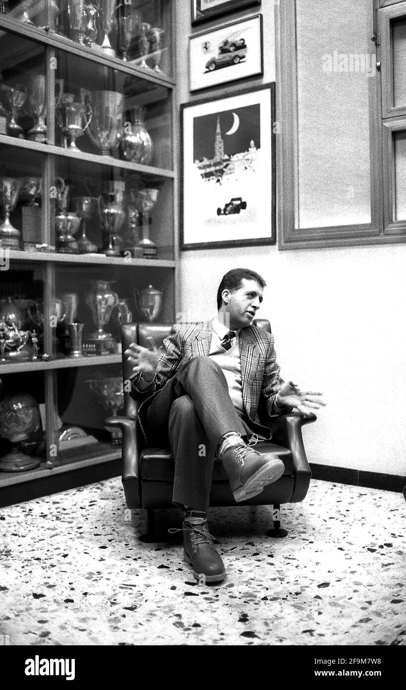 Piero Ferrari. At the Ferrari Factory in Modena Italy 1987 Stock Photo ...