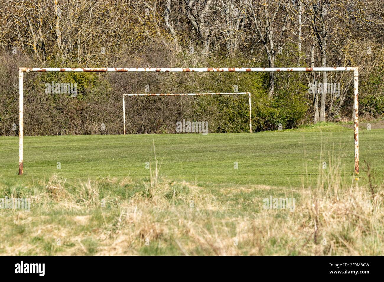 Rusty football goal hi-res stock photography and images - Alamy