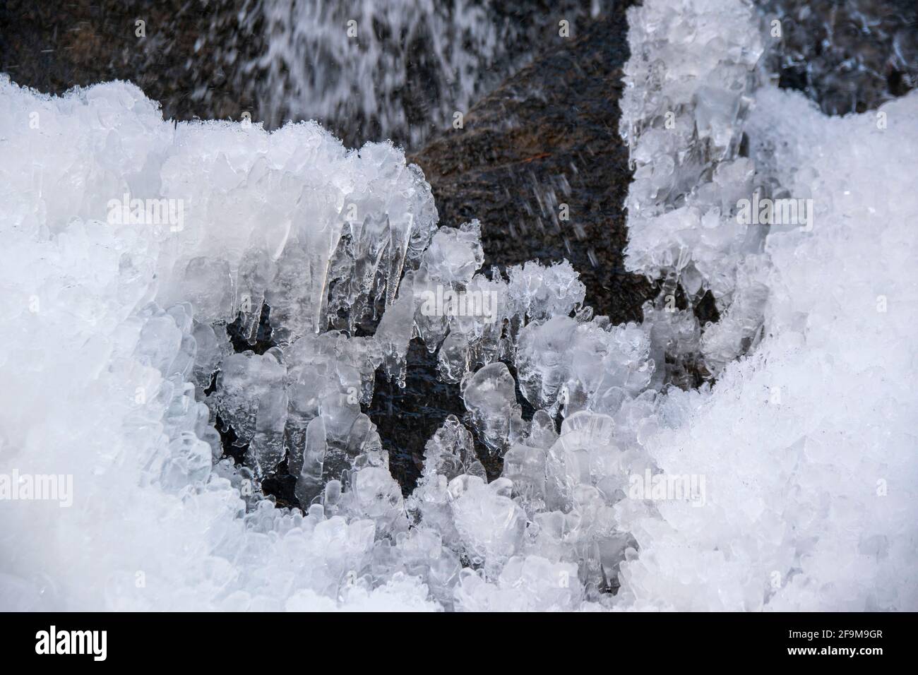 Snow still covers the Tyee Lakes trail in Inyo County, CA, USA, but it ...