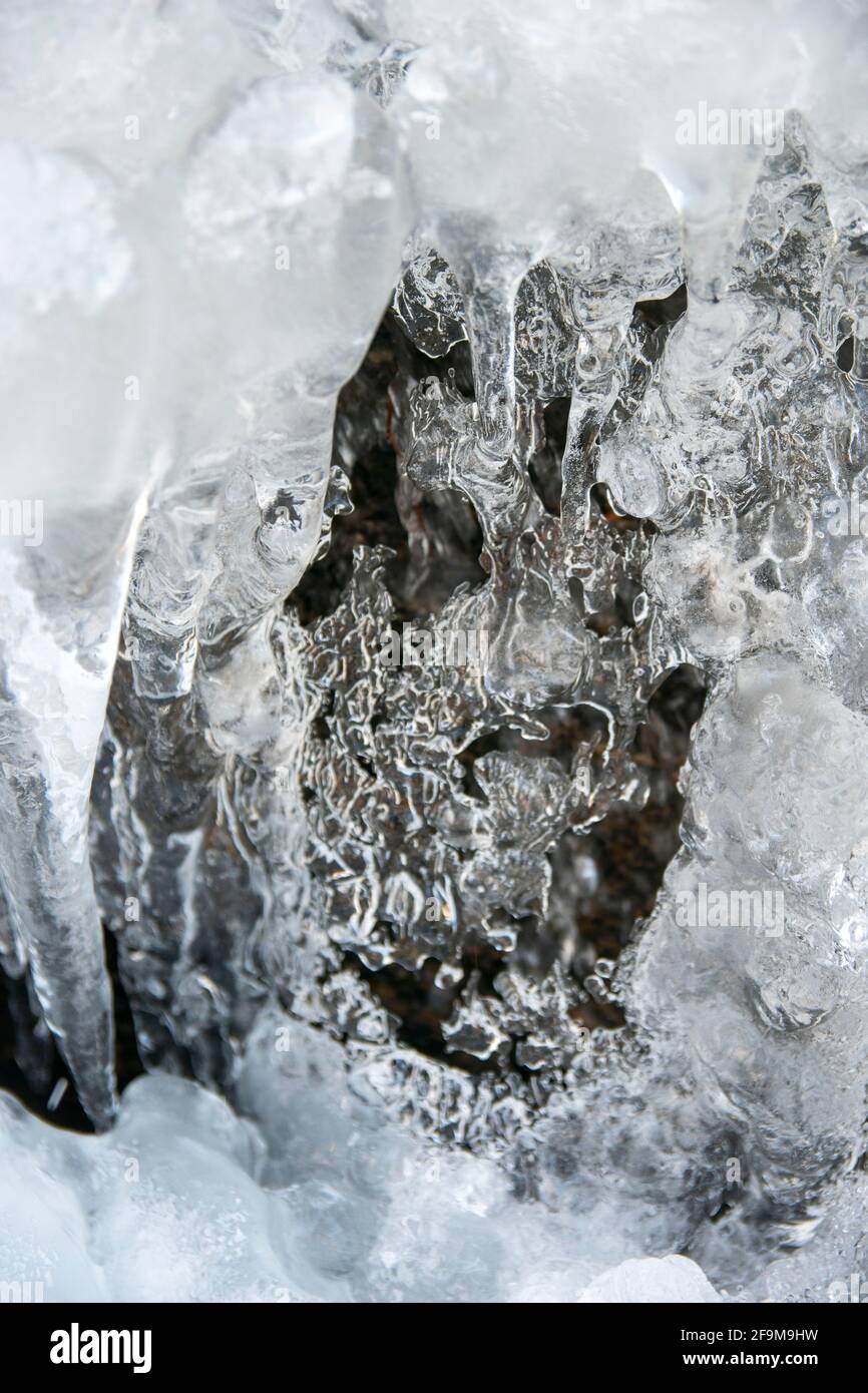 Snow still covers the Tyee Lakes trail in Inyo County, CA, USA, but it ...