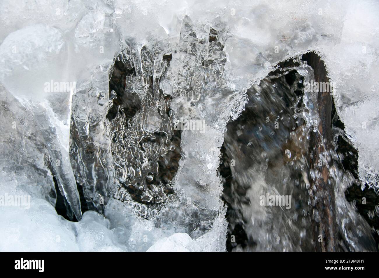 Snow still covers the Tyee Lakes trail in Inyo County, CA, USA, but it ...