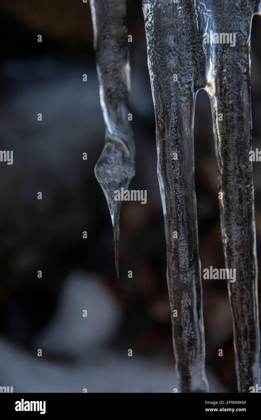 Snow still covers the Tyee Lakes trail in Inyo County, CA, USA, but it ...