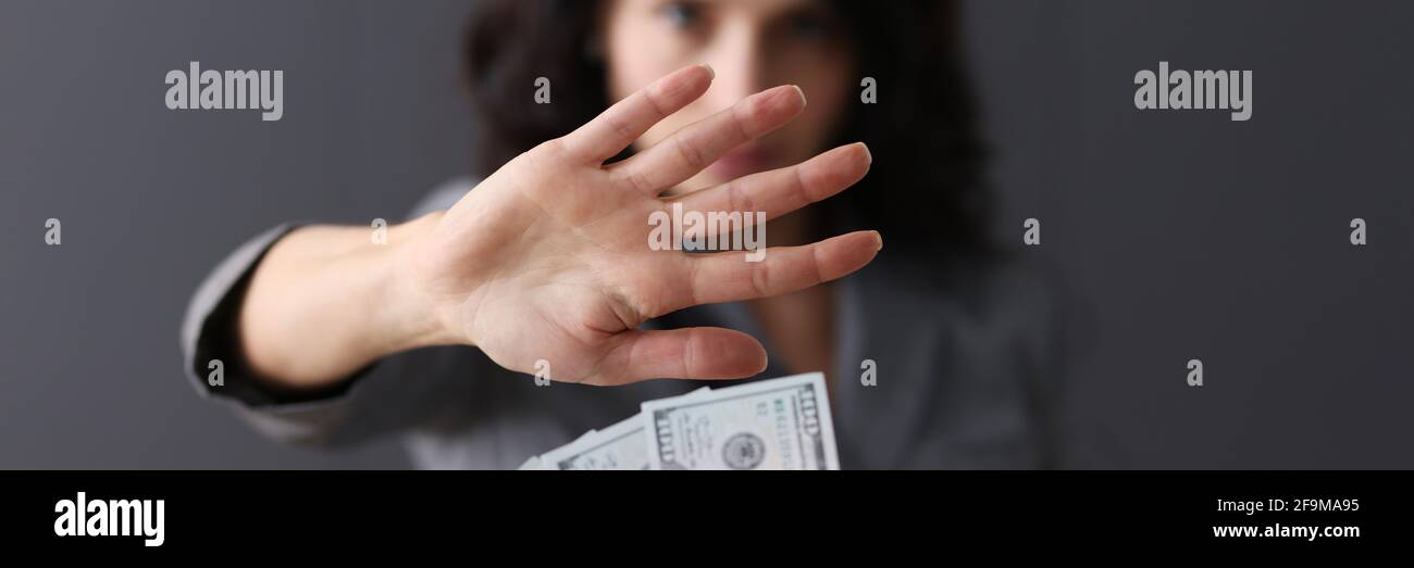 Woman hand refusal refuse reject hi-res stock photography and images ...