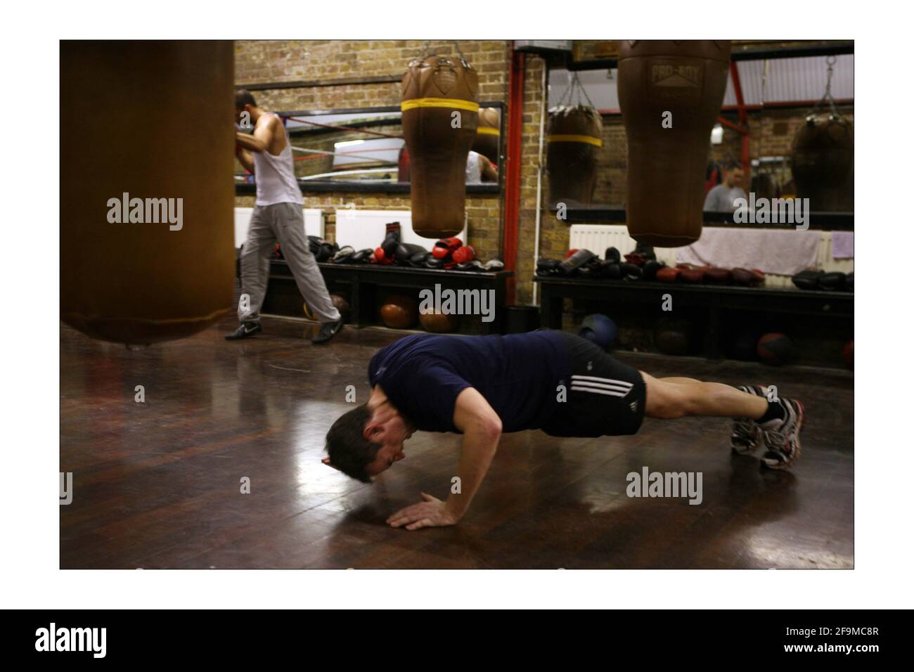 Boxing training for Richard Sharp at Fitzroy Lodge on Lambeth road in ...