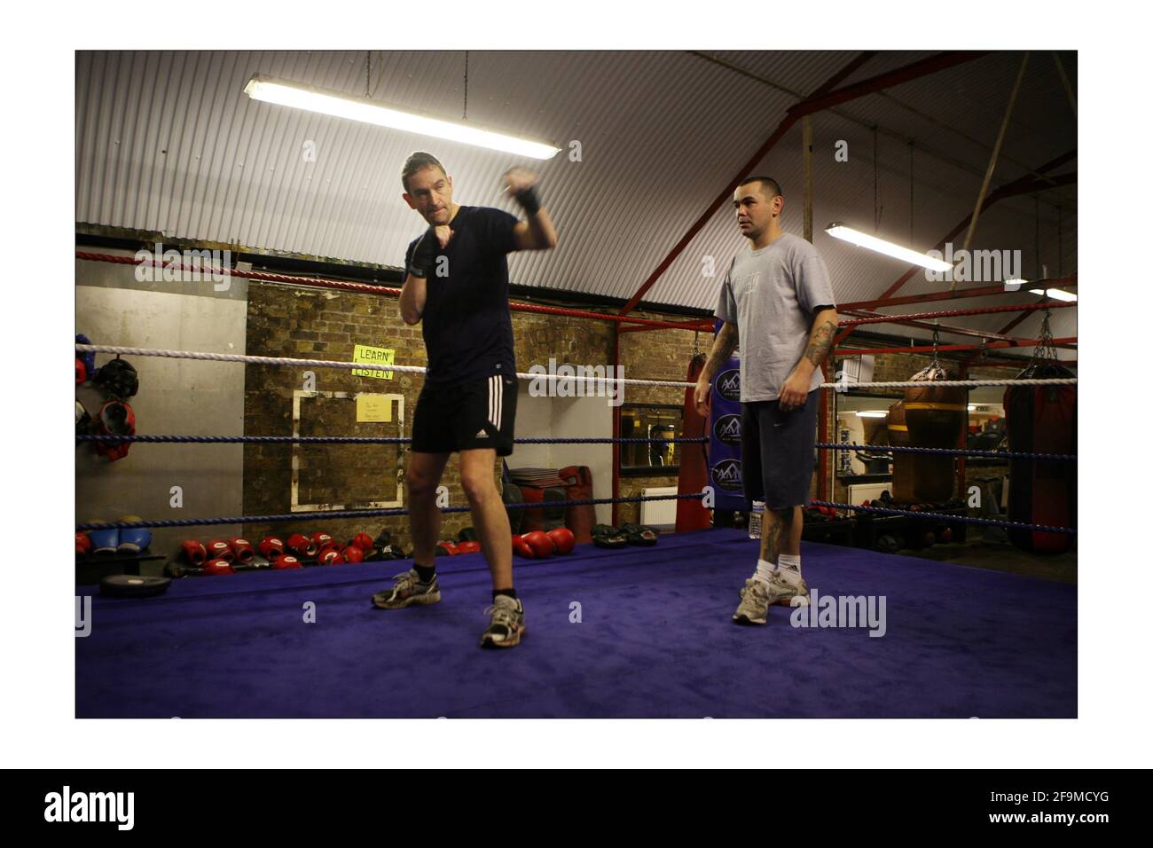 Boxing training for Richard Sharp at Fitzroy Lodge on Lambeth road in ...