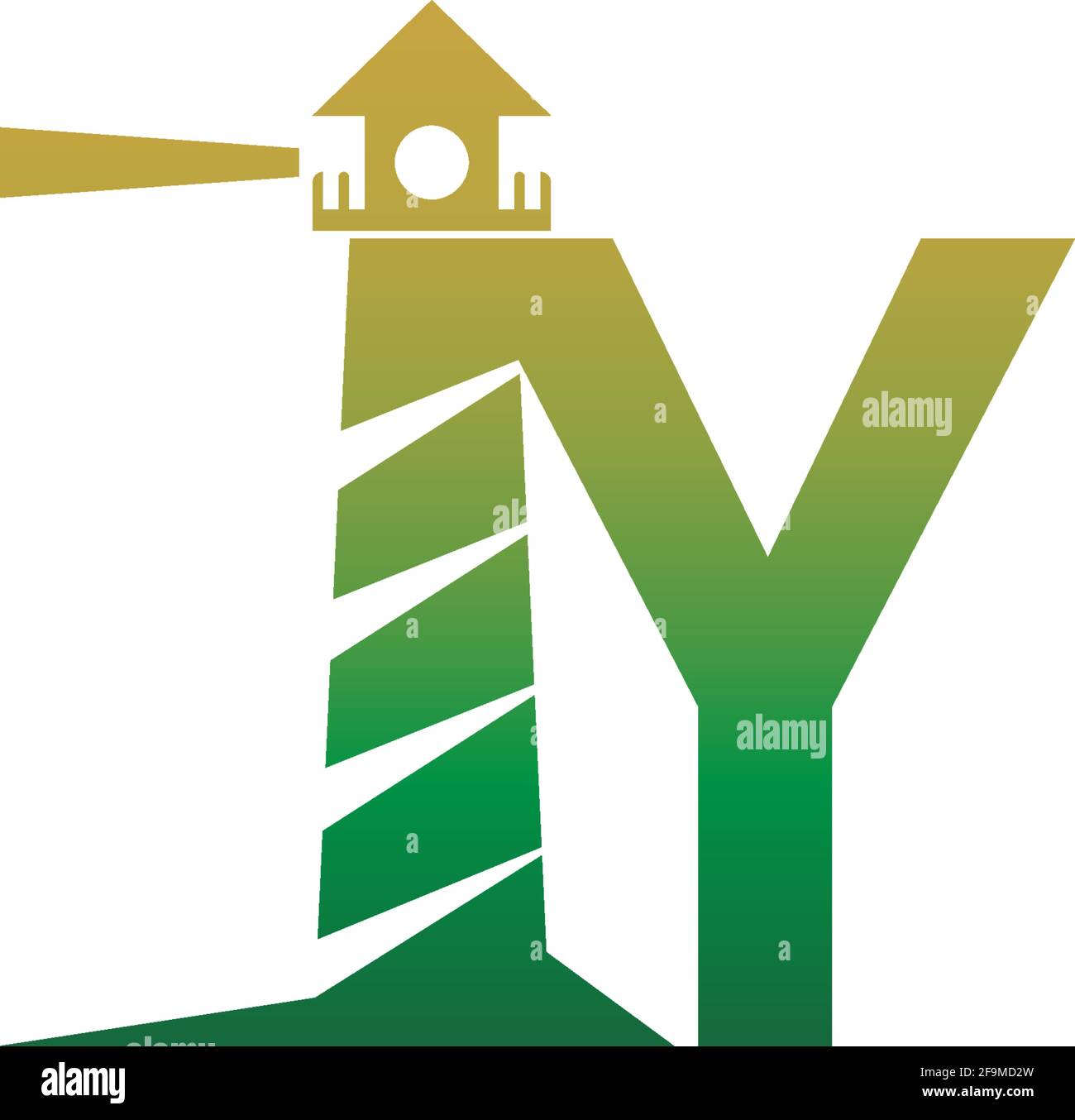 Letter Y with lighthouse icon logo design template vector Stock Vector ...