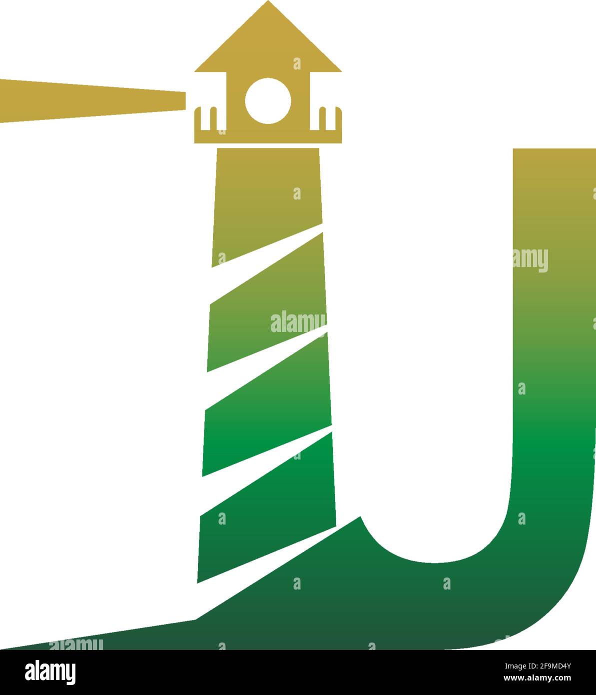 Letter U with lighthouse icon logo design template vector Stock Vector ...