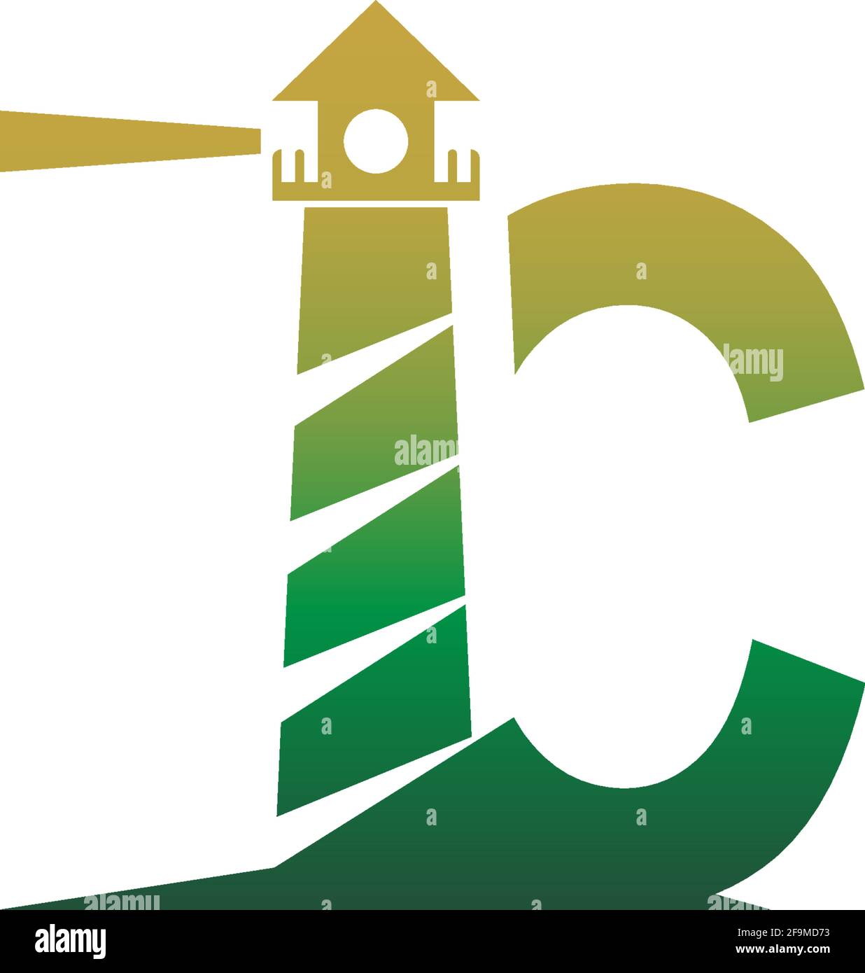Letter C with lighthouse icon logo design template vector Stock Vector ...