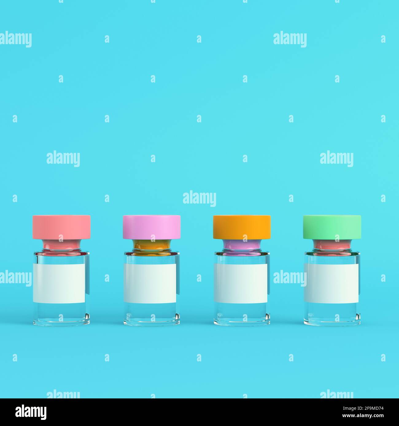 Vaccine on bright blue background in pastel colors. Minimalism concept ...