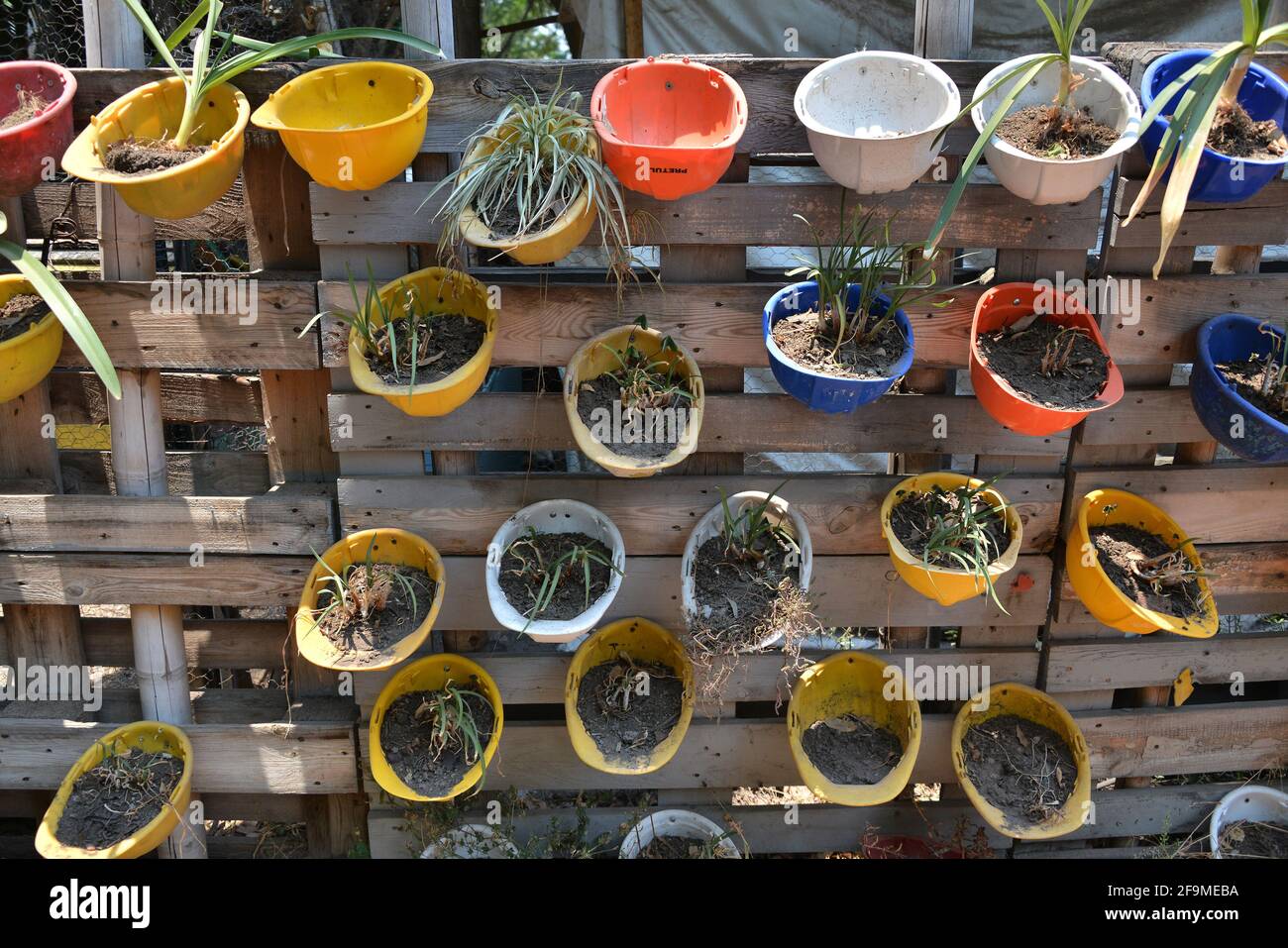 MEXICO CITY, MEXICO - APRIL 19, 2021: General view of helmets used as ...