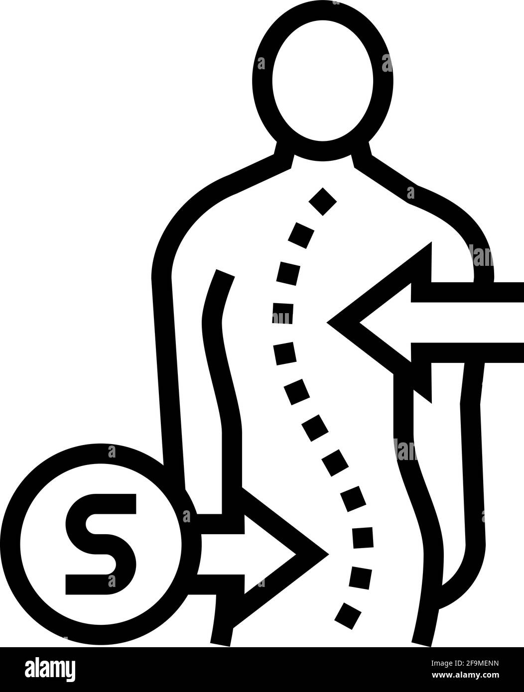 s-shaped scoliosis line icon vector illustration Stock Vector Image ...