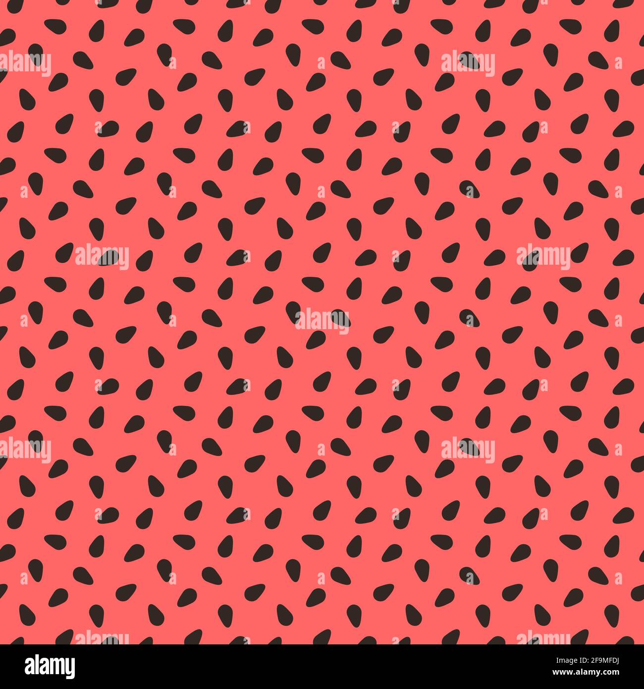 Watermelon texture. Seamless pattern with black seeds on red background ...