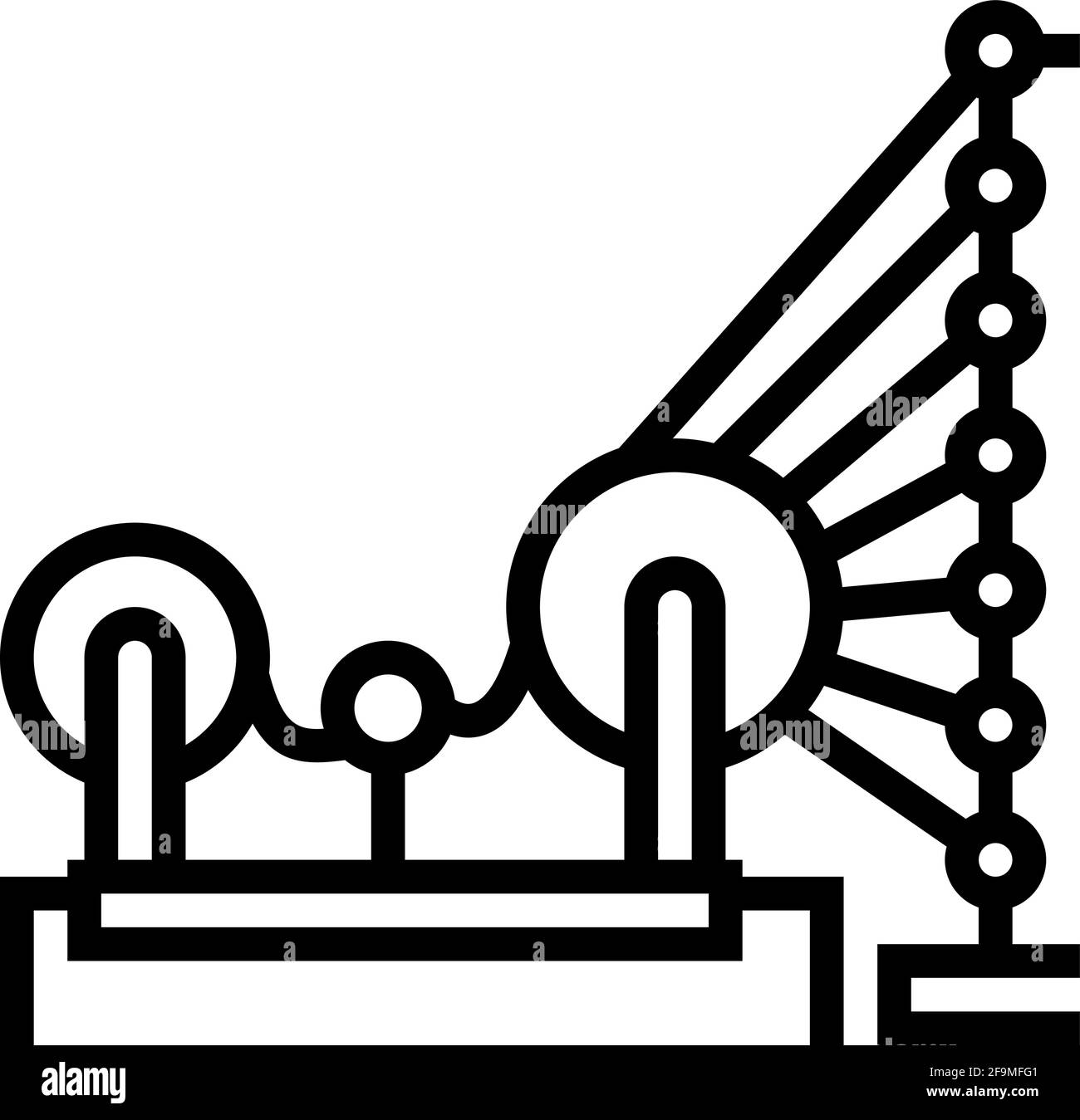 weaving and warping cotton machine line icon vector illustration Stock ...