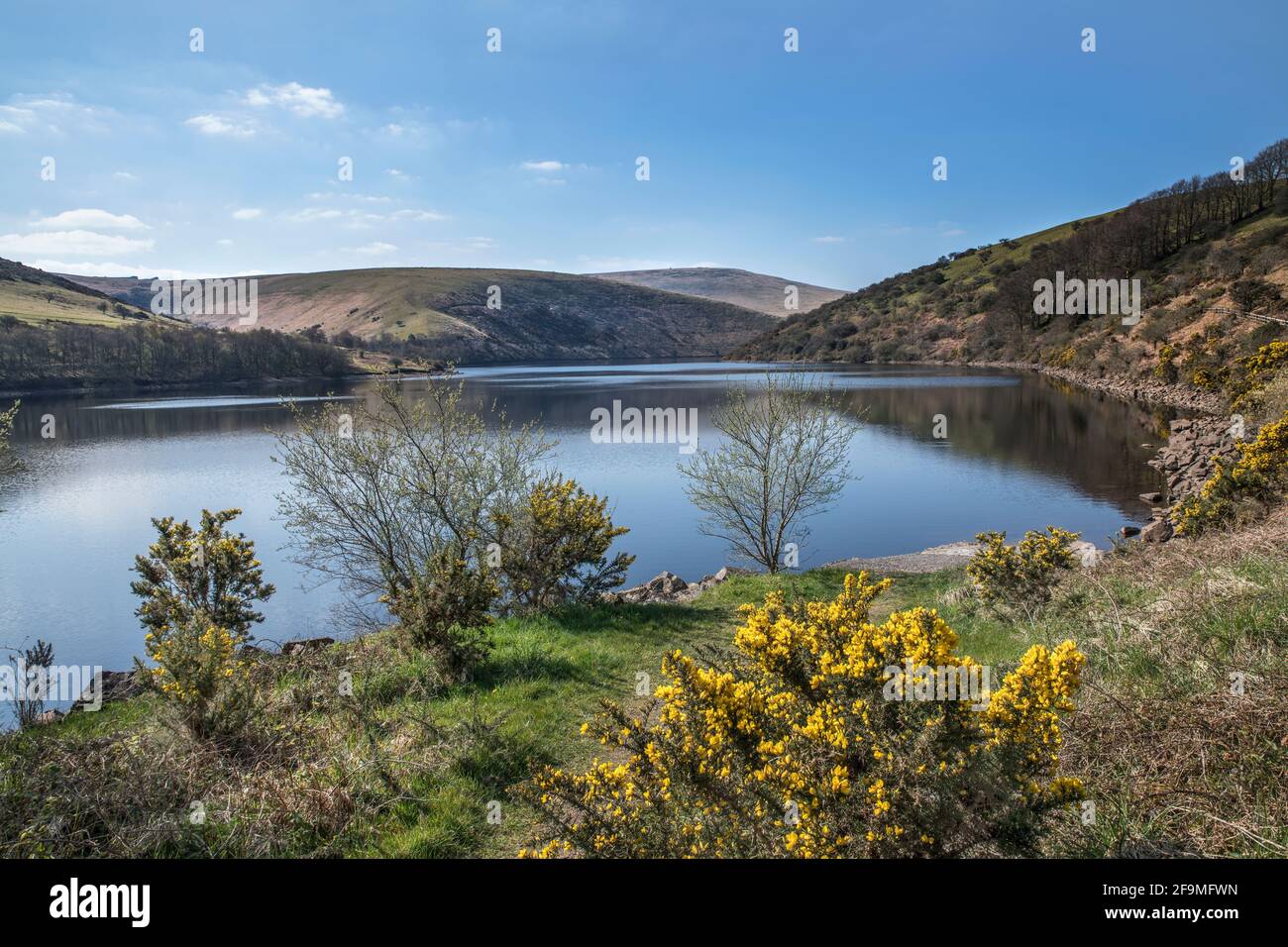 Countryside view of Meldon reservoir from top of the dam Stock Photo ...