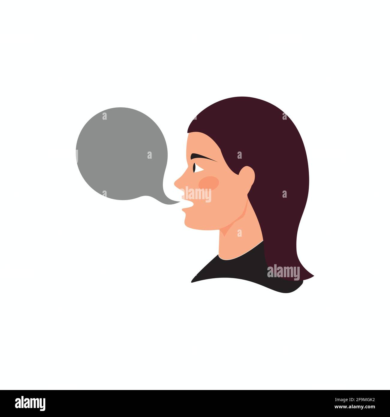 Illustration woman speech bubbles hi-res stock photography and images - Alamy