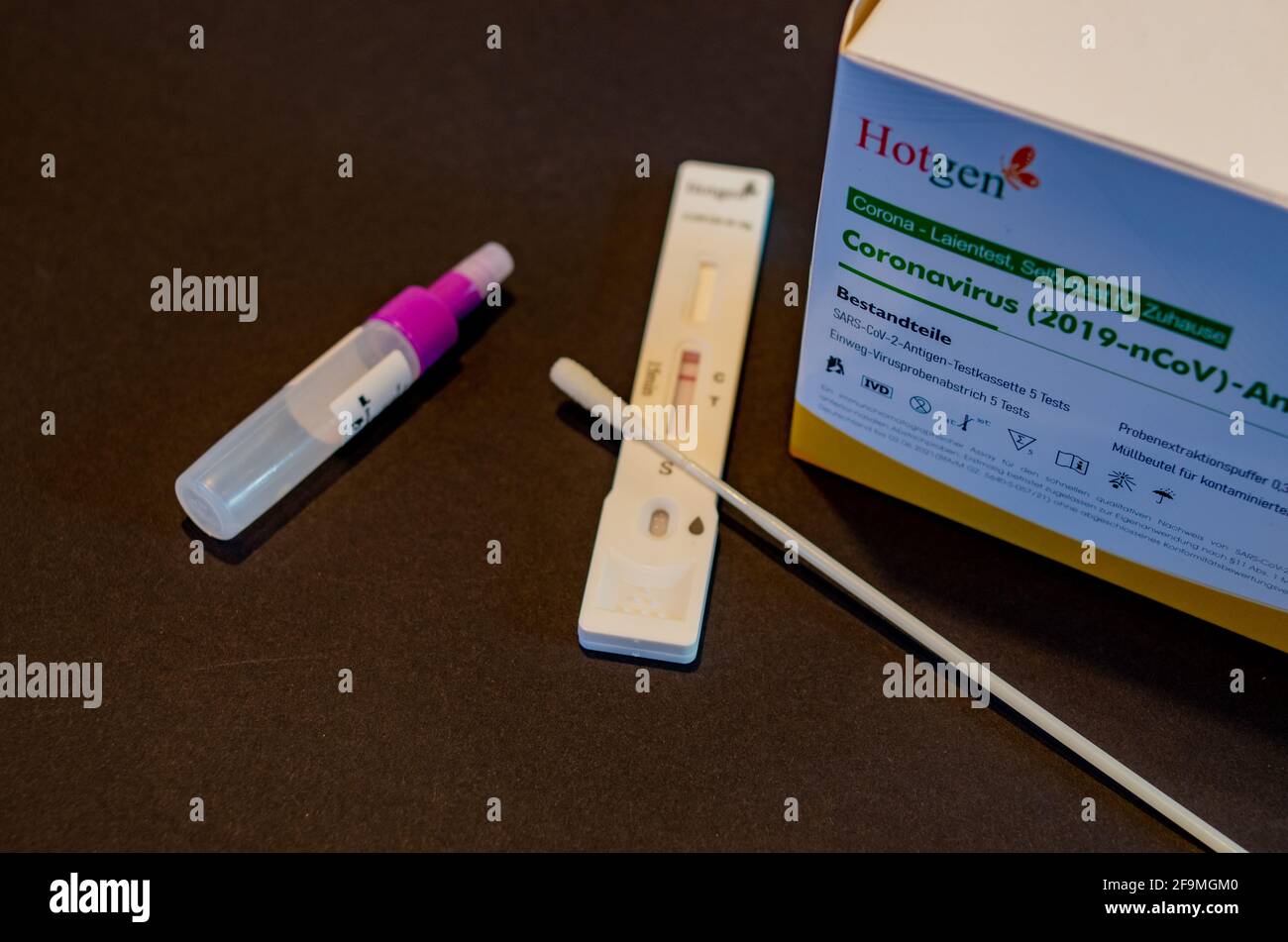 BAMBERG, GERMANY - 8.4.2021. Covid-19 antigen test Kit for a rapid ...