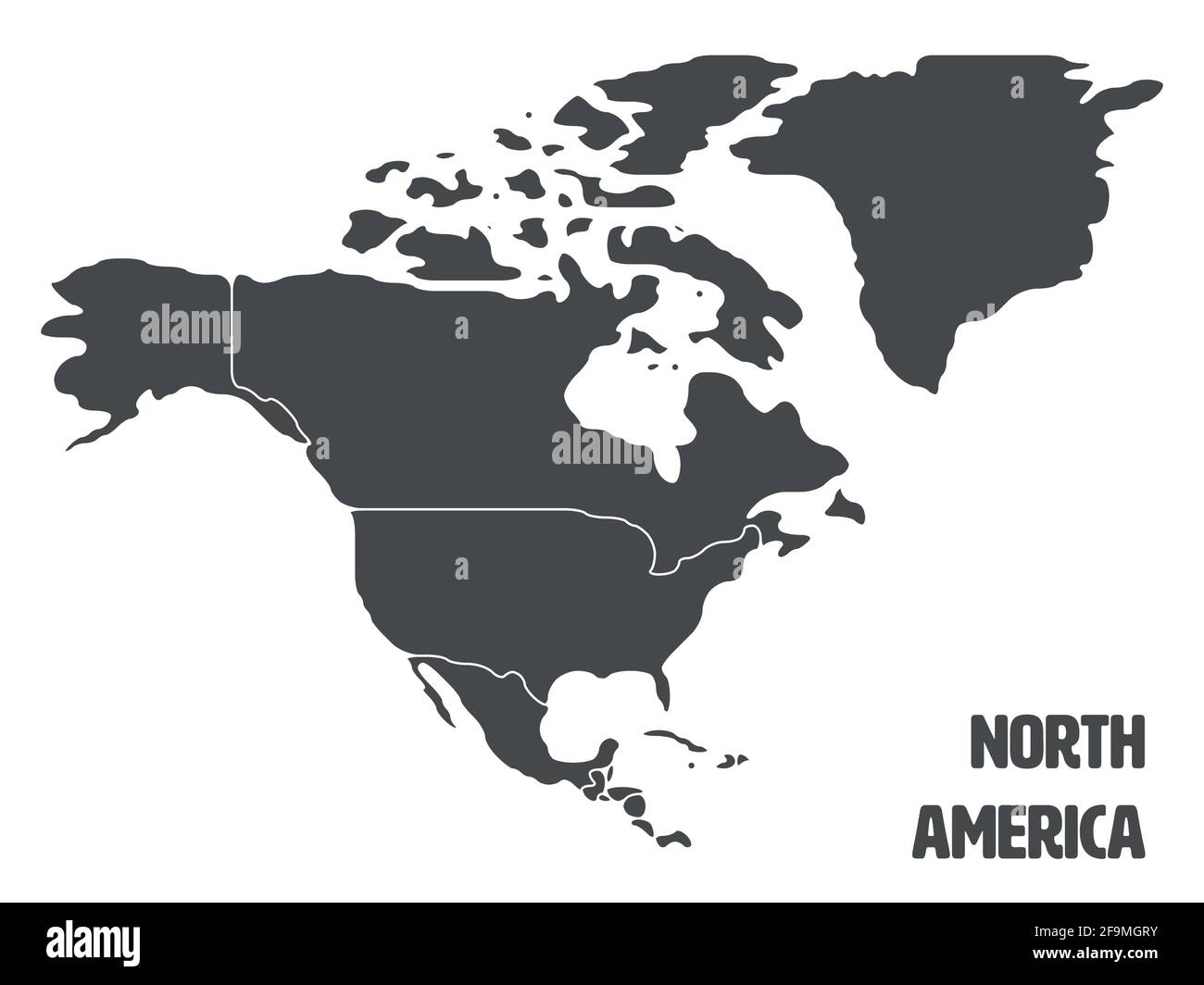 Smooth map of North America continent Stock Vector Image & Art - Alamy