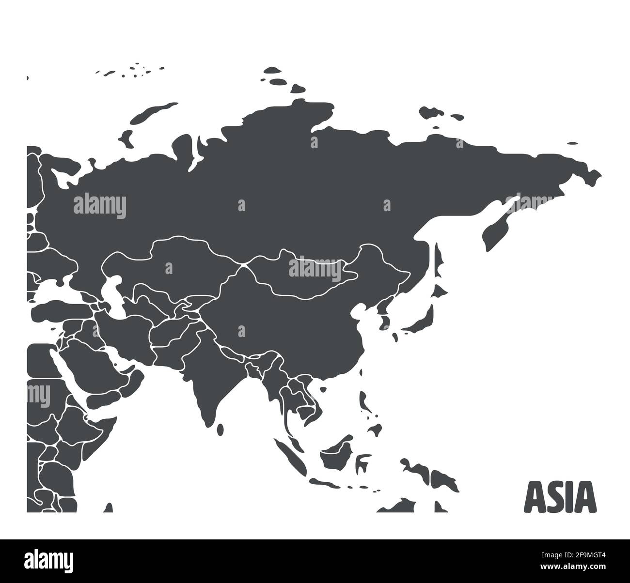 Smooth map of Asia continent Stock Vector Image & Art - Alamy