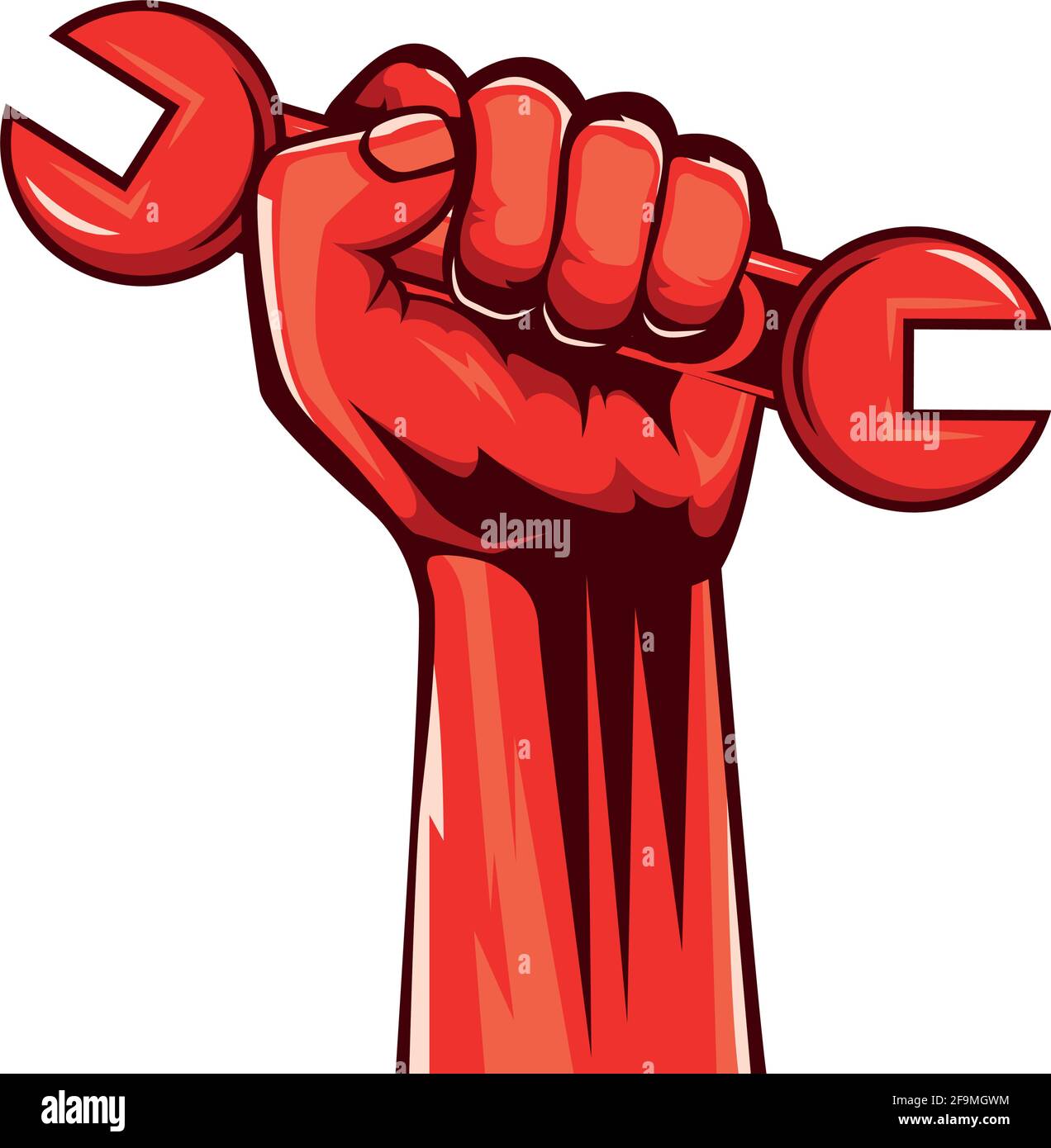 revolutionary hand lifting wrench key Stock Vector Image & Art - Alamy