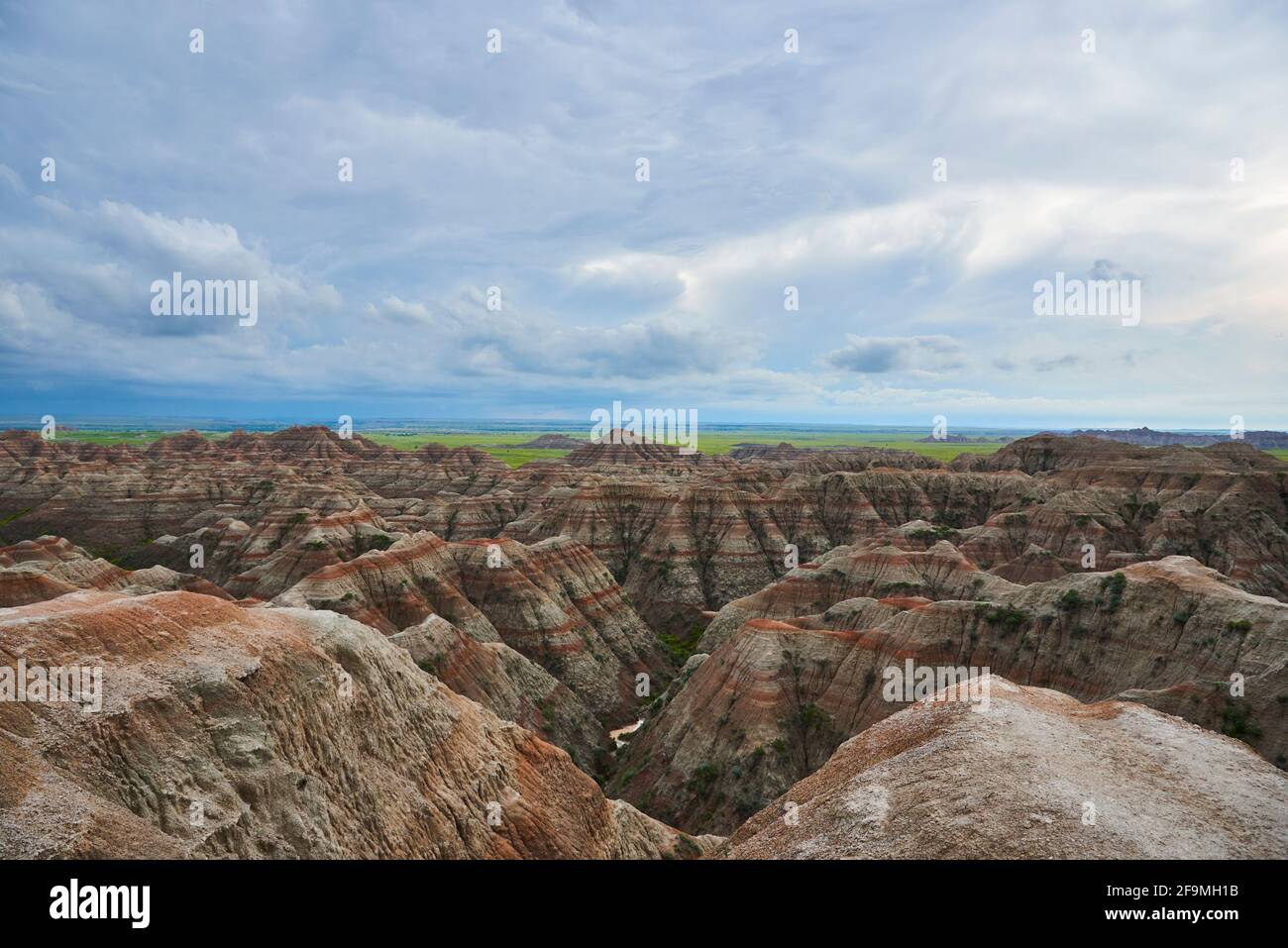 View over pinnacles in Badlands National Park South Dakota Stock Photo ...