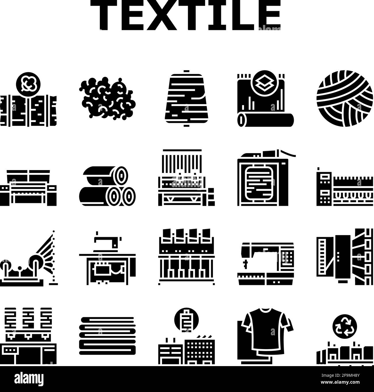 Textile Production Collection Icons Set Vector Stock Vector Image And Art
