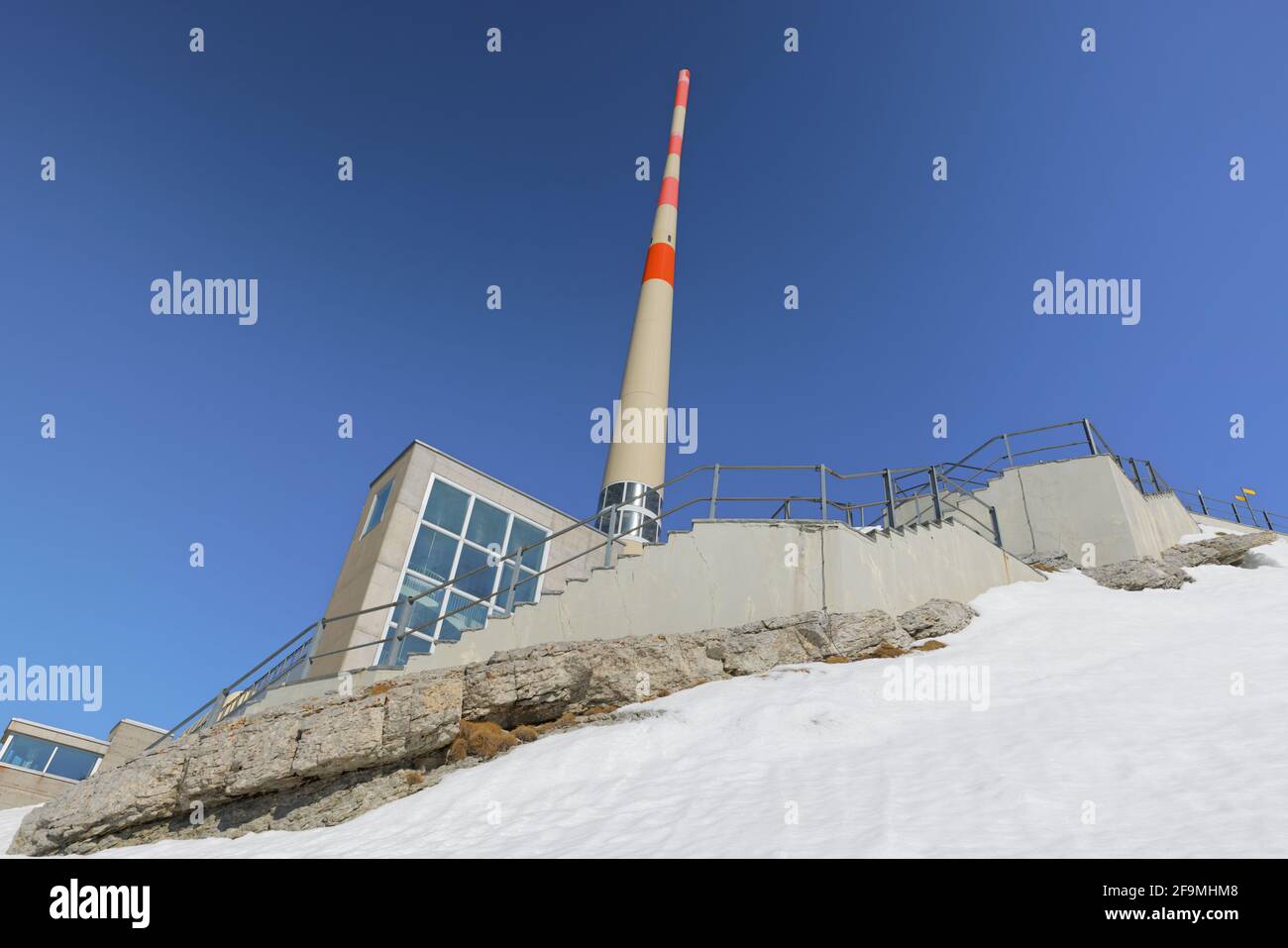 säntis transmitting tower for telecommunication and radio reception ...