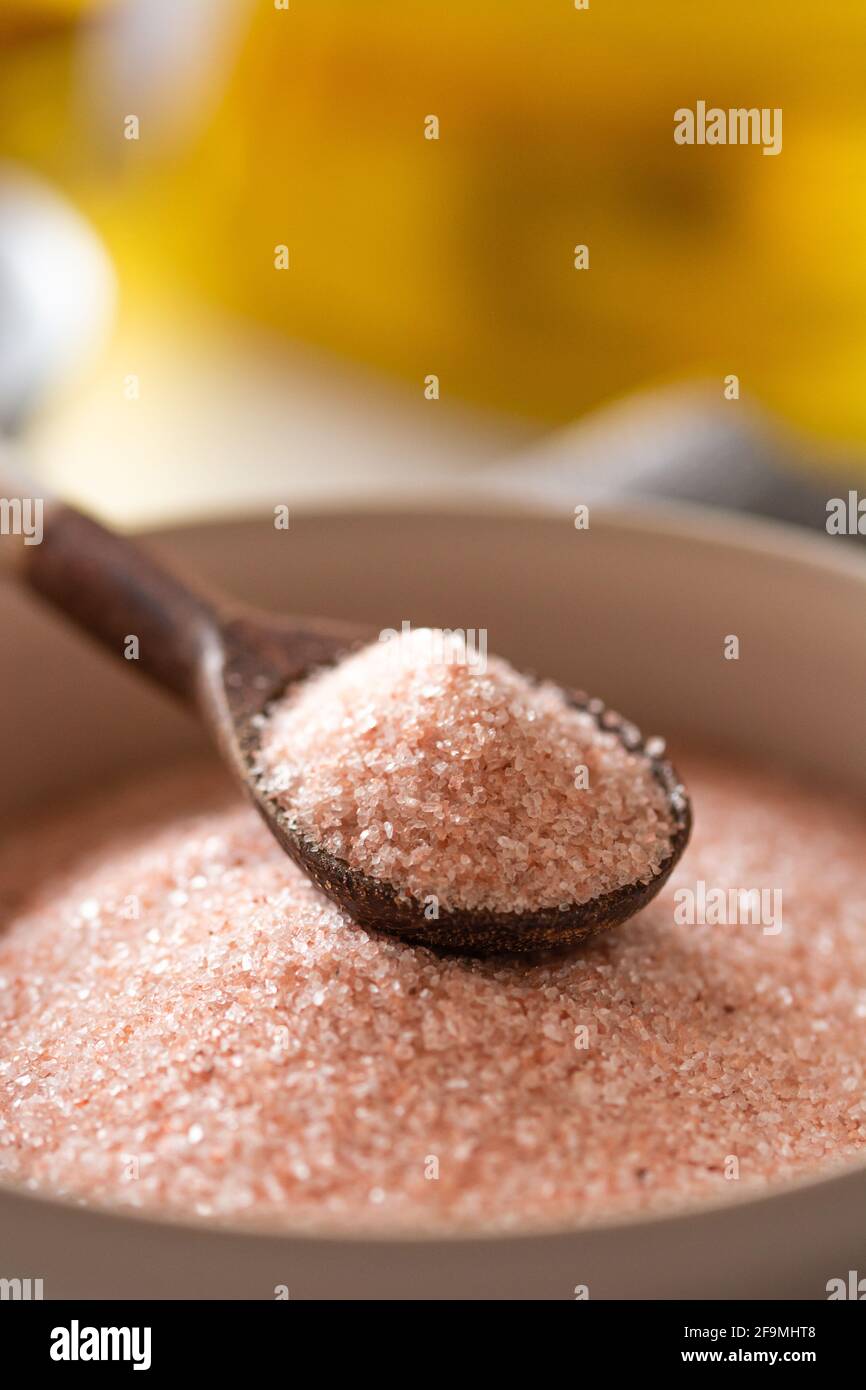 Photograph of Himalayan salt grains Stock Photo - Alamy