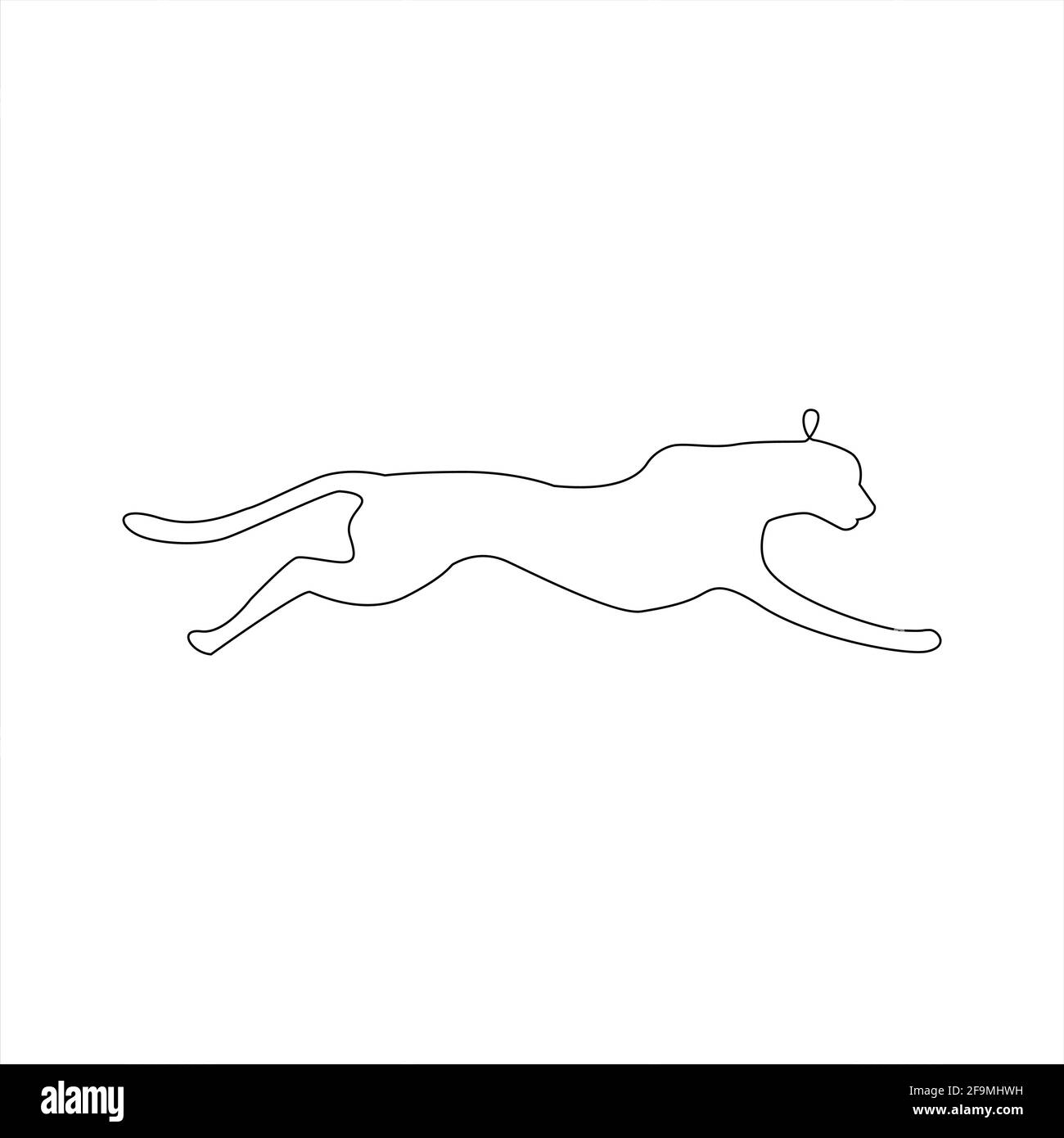 Minimalistic One Line Leopard or Cheetah Icon. Leopard or Cheetah one ...