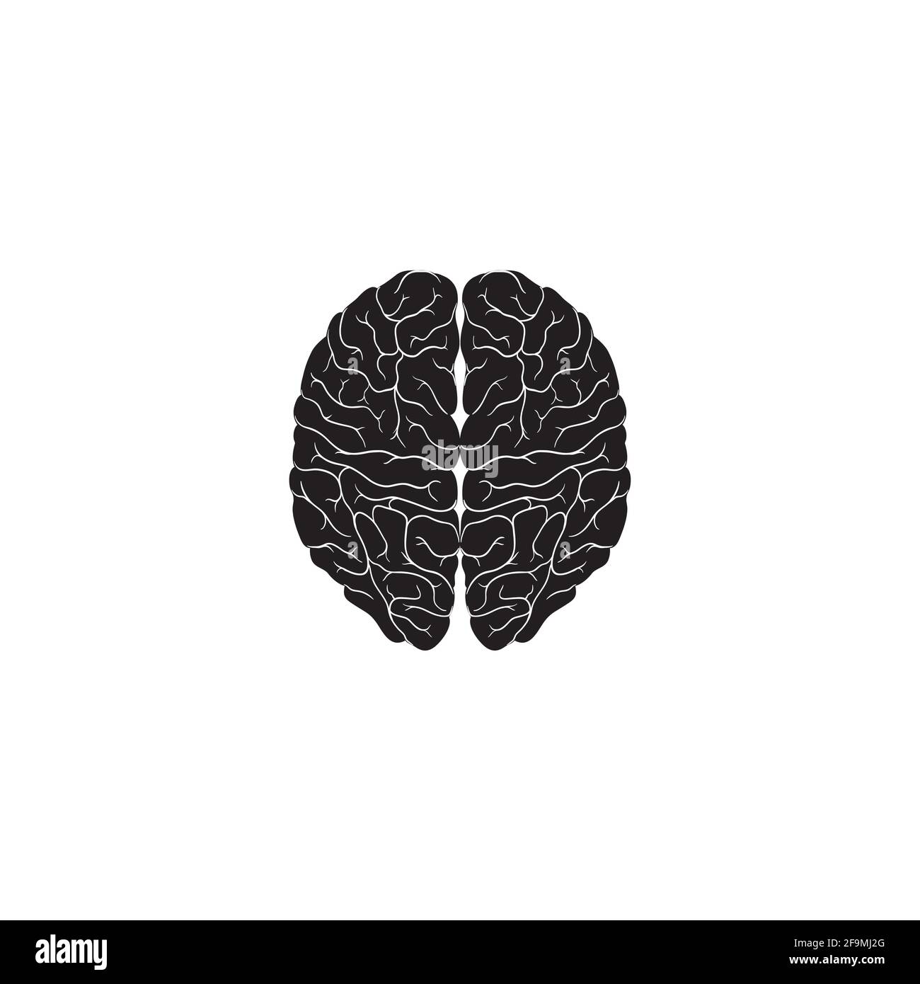 Modern Black Human Brain Icon Vector illustration. Simple brain of ...