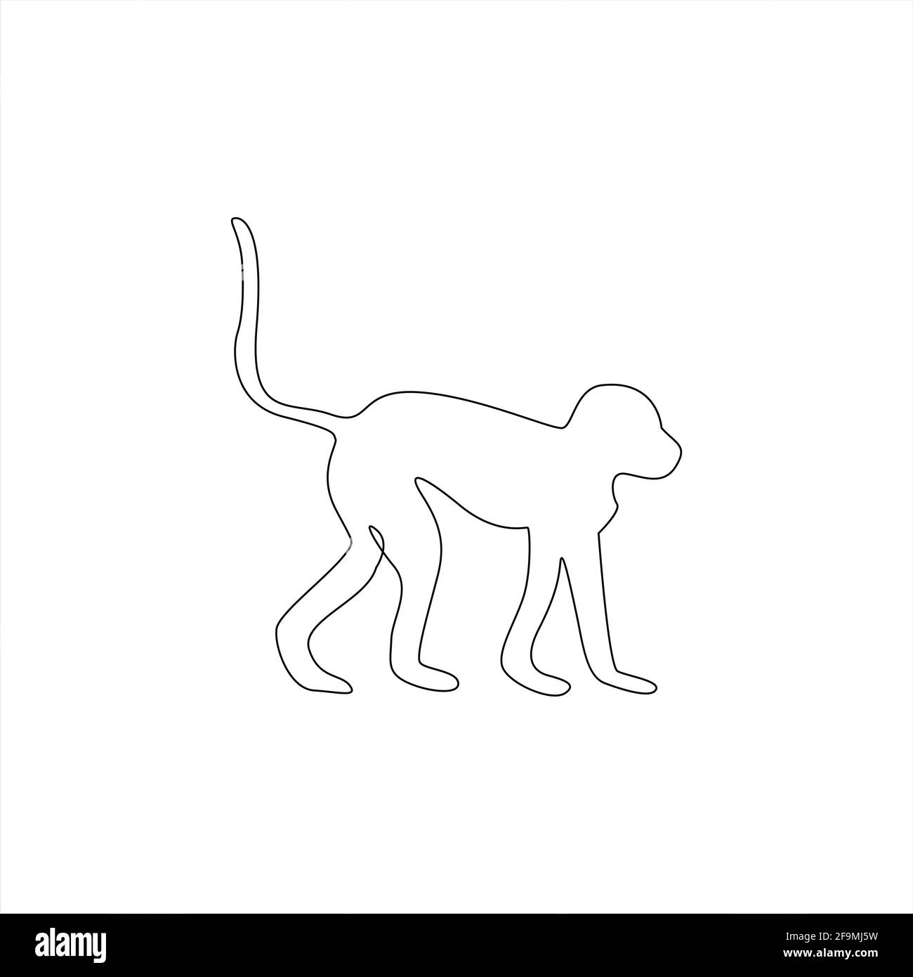 Minimalistic One Line marmoset monkey icon. Marmoset monkey one line ...