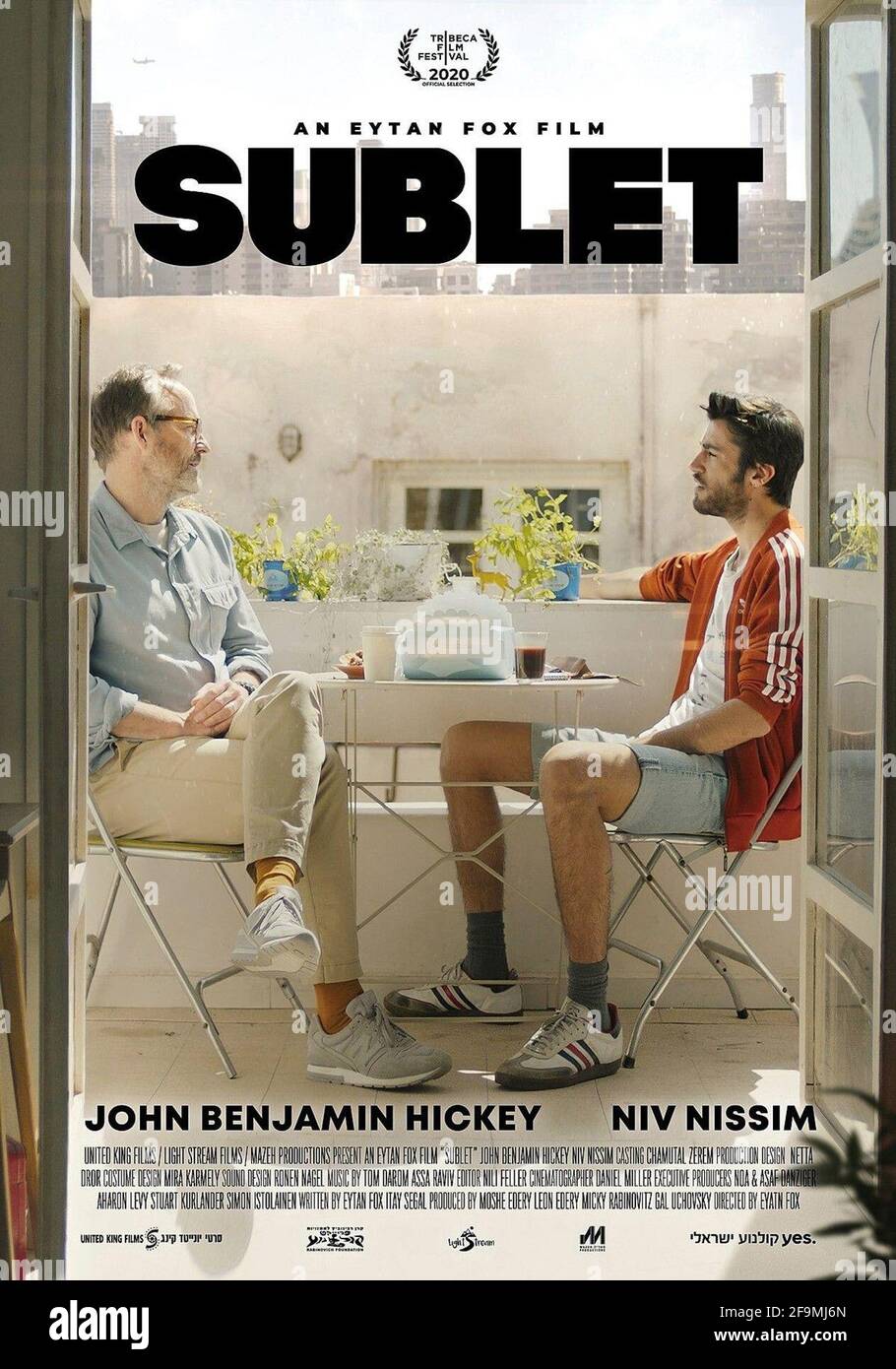 SUBLET, poster, from left: John Benjamin Hickey, Niv Nissim, 2020 ...