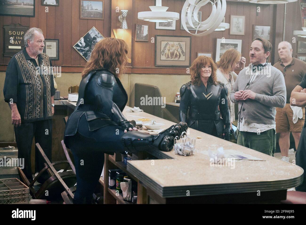 THUNDER FORCE, from left: Kevin Dunn, Melissa McCarthy, stunt double ...