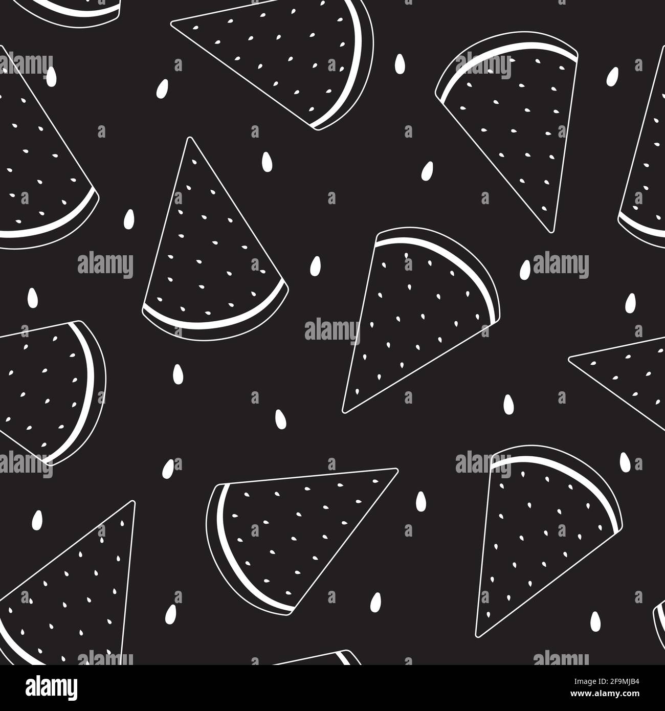 Seamless pattern of summer fruit Black and White Stock Photos & Images ...