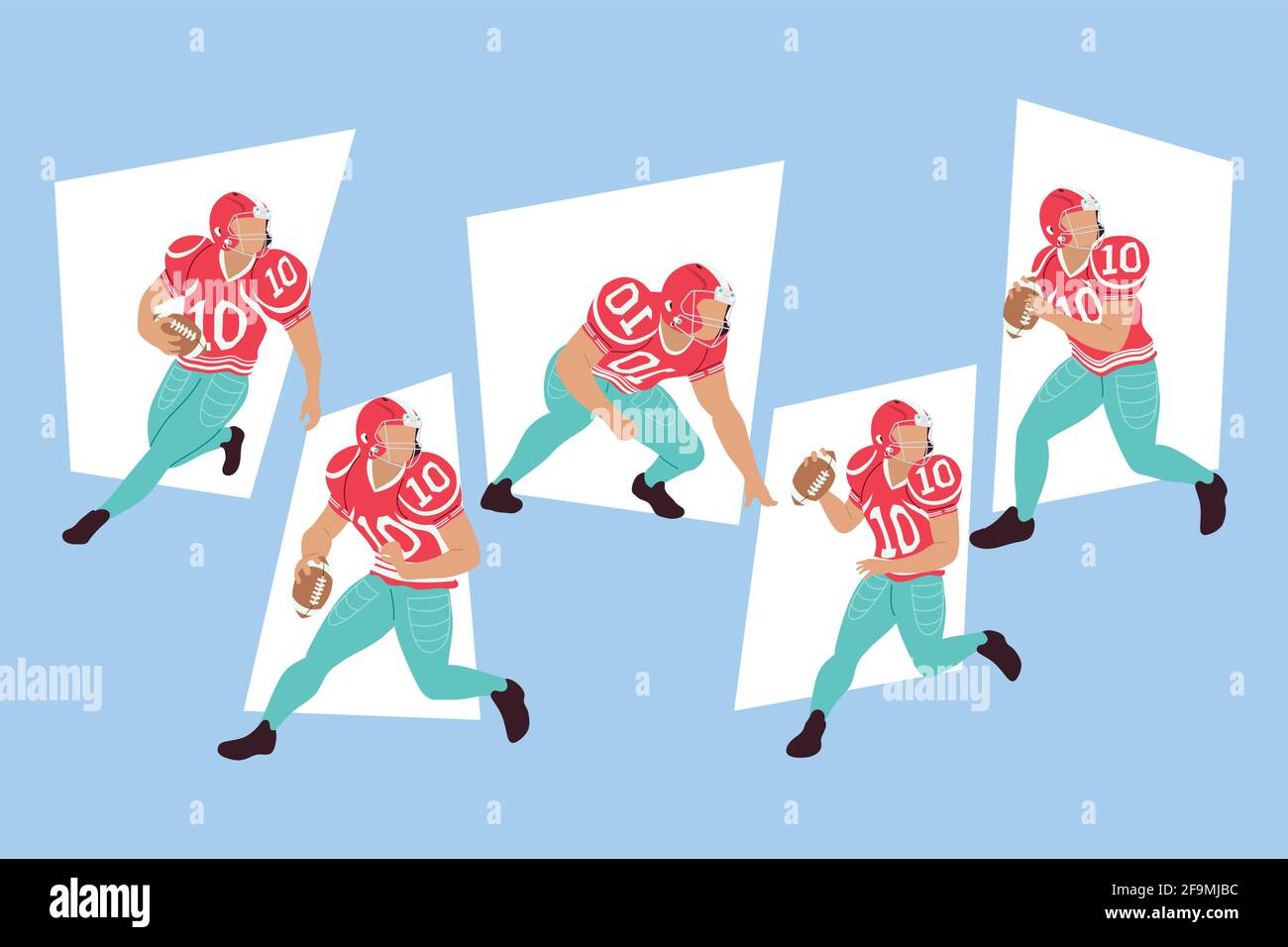 five american football players characters Stock Vector Image & Art - Alamy