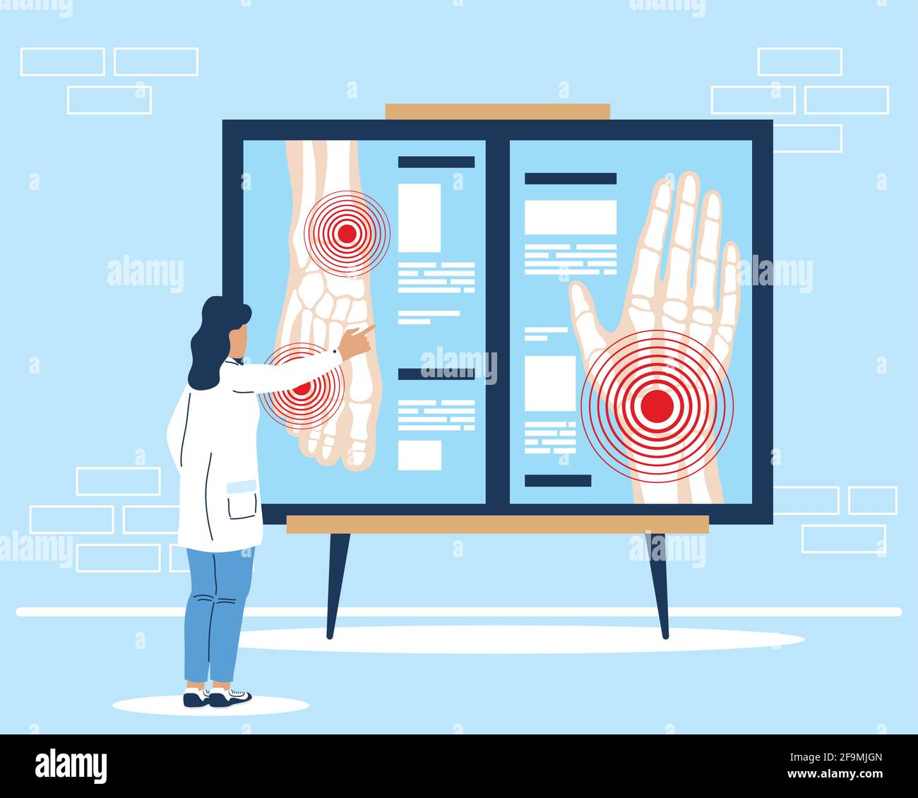 female rheumatologist doctor teaching character Stock Vector Image ...