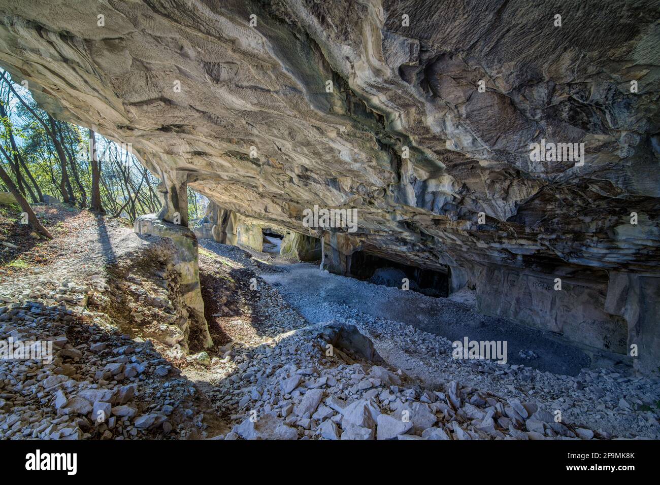 Beautiful Limestone cave, Old Oolitic stone quarries in Massone, The ...