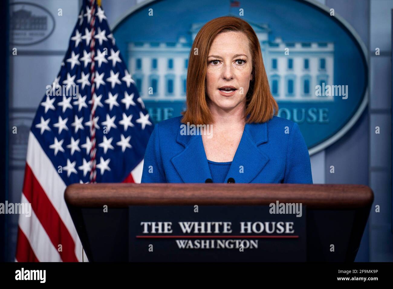 White House Press Secretary Jen Psaki speaks during a press briefing in ...