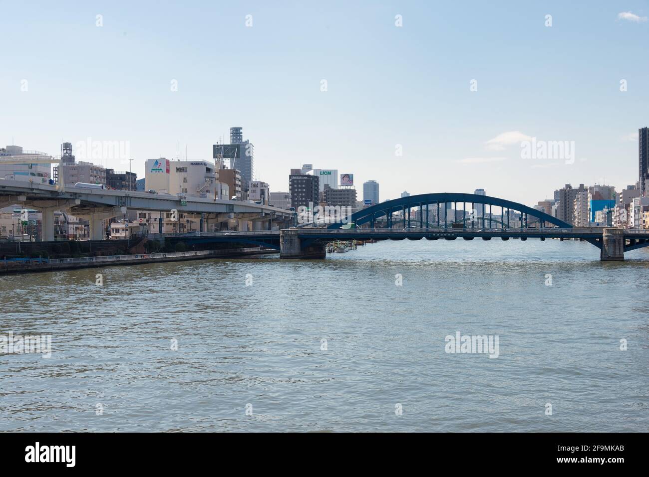 Tokyo, Japan - Sumida River (Sumidagawa) view from Azuma Bridge ...