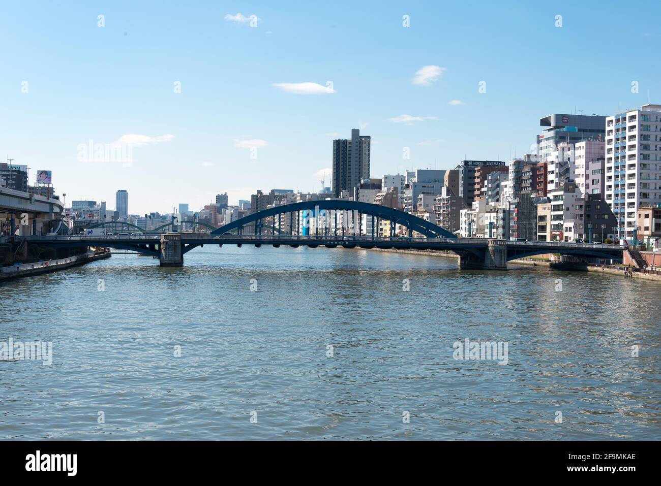 Tokyo, Japan - Sumida River (Sumidagawa) view from Azuma Bridge ...
