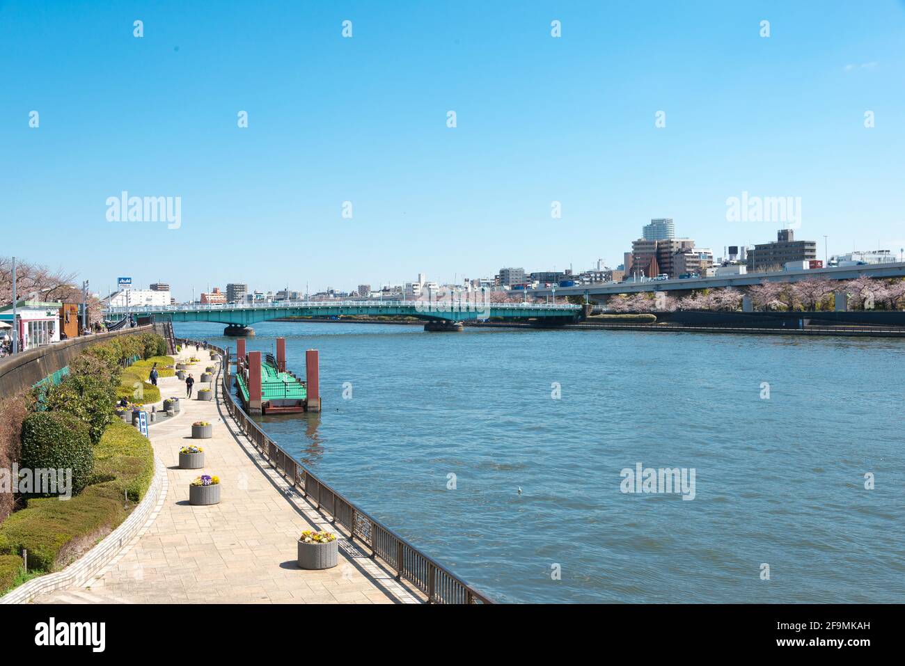 Tokyo, Japan - Sumida River (Sumidagawa) view from Azuma Bridge ...