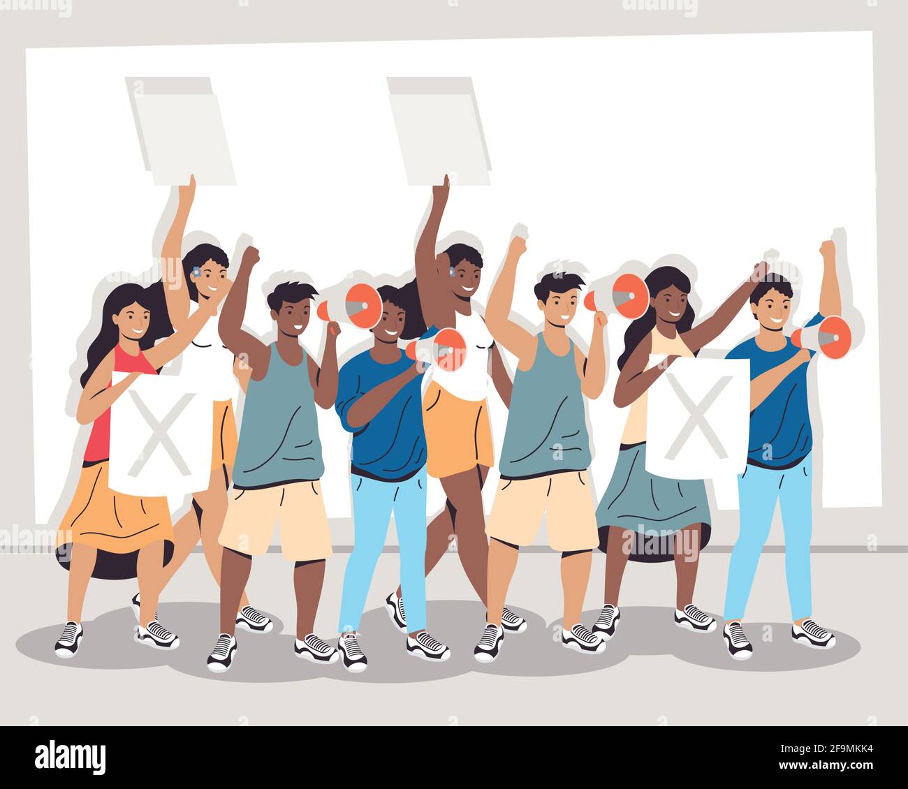 eight activists group protesting characters Stock Vector Image & Art ...
