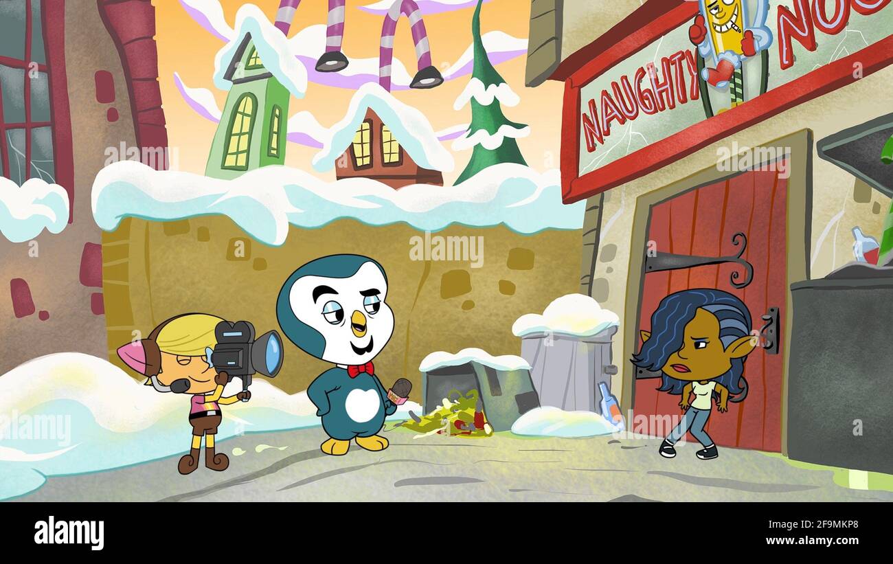 THE POLE, from left: Elf, Cocoa (voice: Colin Jost), Helenor (voice ...