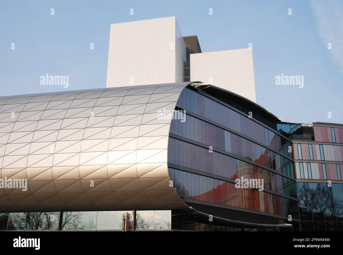 Leipzig, 02-15-2021 modern architecture of the German National Library ...