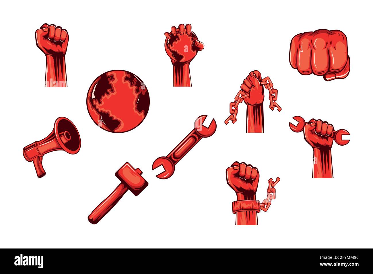 ten revolution social set icons Stock Vector Image & Art - Alamy