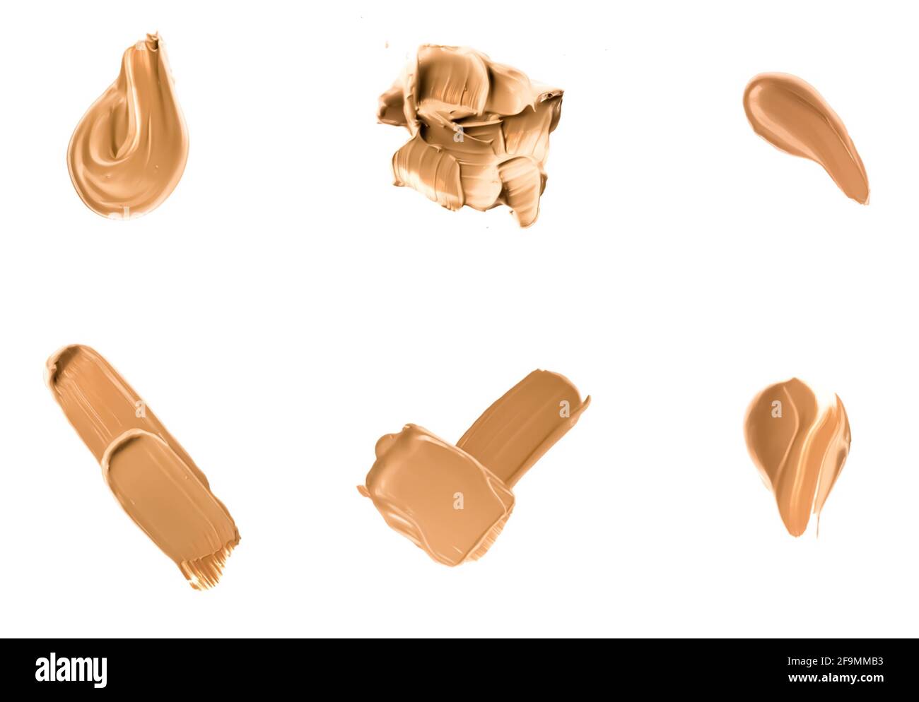 Liquid foundation smudges, smears and strokes as makeup textures ...