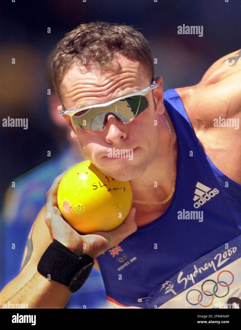 DEAN MACEY DURING THE DECATHLON SHOT PUT EVENT IN THE SYDNEY OLYMPICS ...