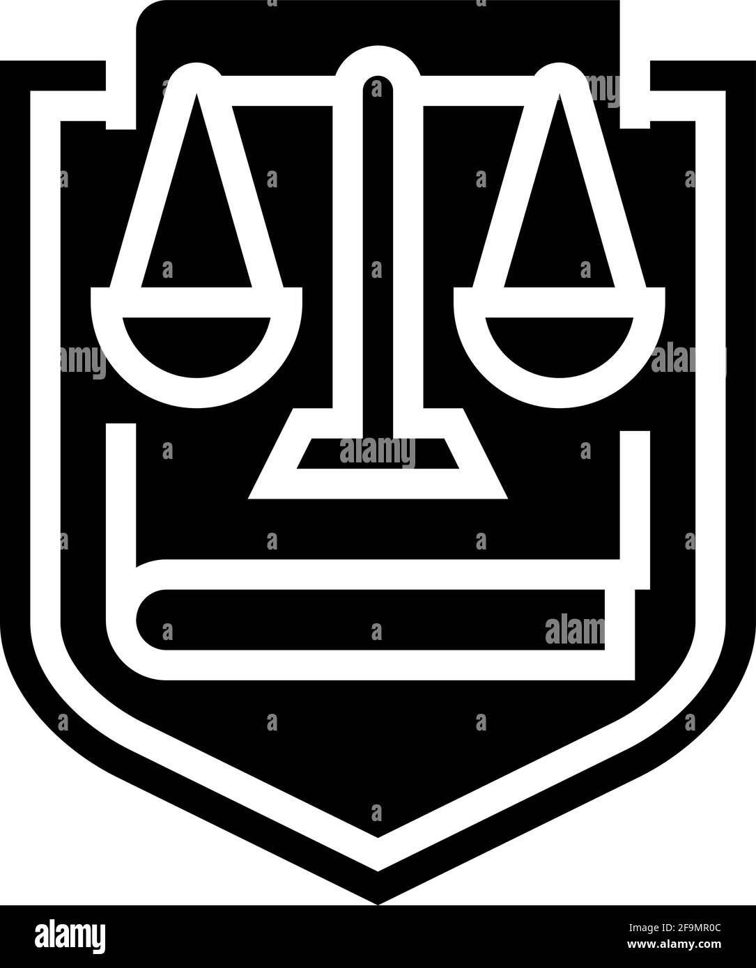 law symbol with scales glyph icon vector illustration Stock Vector ...