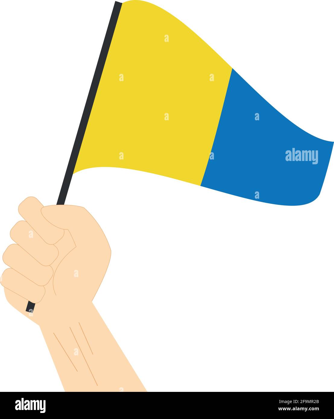 Hand holding and rising the maritime flag to represent the number Five ...