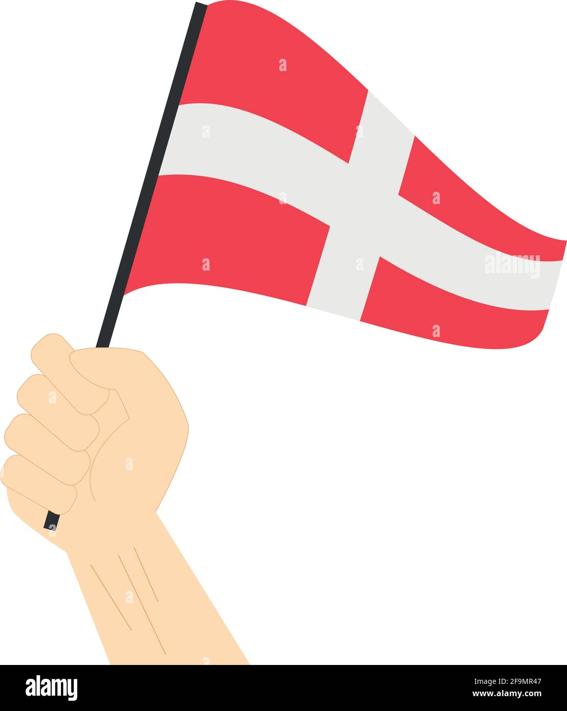 Hand holding and rising the maritime flag to represent the number Four ...